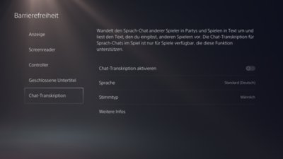 Barrierefreiheit-Einstellungen auf der PlayStation®5-Konsole Schweiz