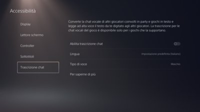 Impostazioni di accessibilità sulla console PlayStation®5